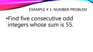 Solving problems involving linear equations | PPTX