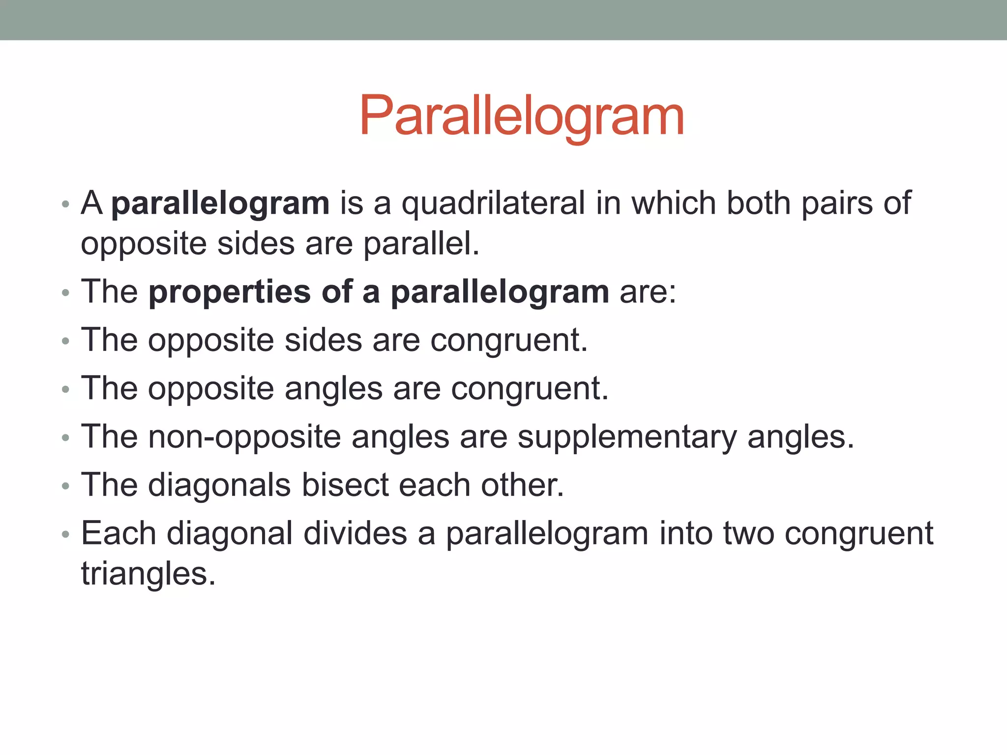 Solving problems involving parallelograms, trapezoids and kites | PPTX