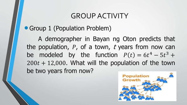 SOLVING PROBLEMS INVOLVING POLYNOMIAL FUNCTIONS.pptx | Weather | Science