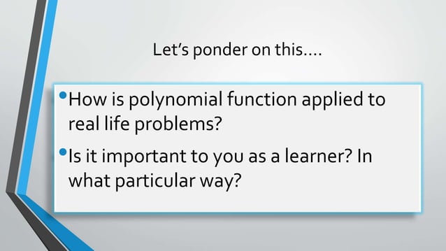 SOLVING PROBLEMS INVOLVING POLYNOMIAL FUNCTIONS.pptx | Weather | Science