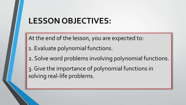 SOLVING PROBLEMS INVOLVING POLYNOMIAL FUNCTIONS.pptx | Weather | Science