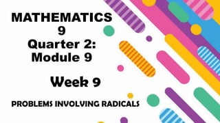 Solving Problems Involving Radicals | PDF