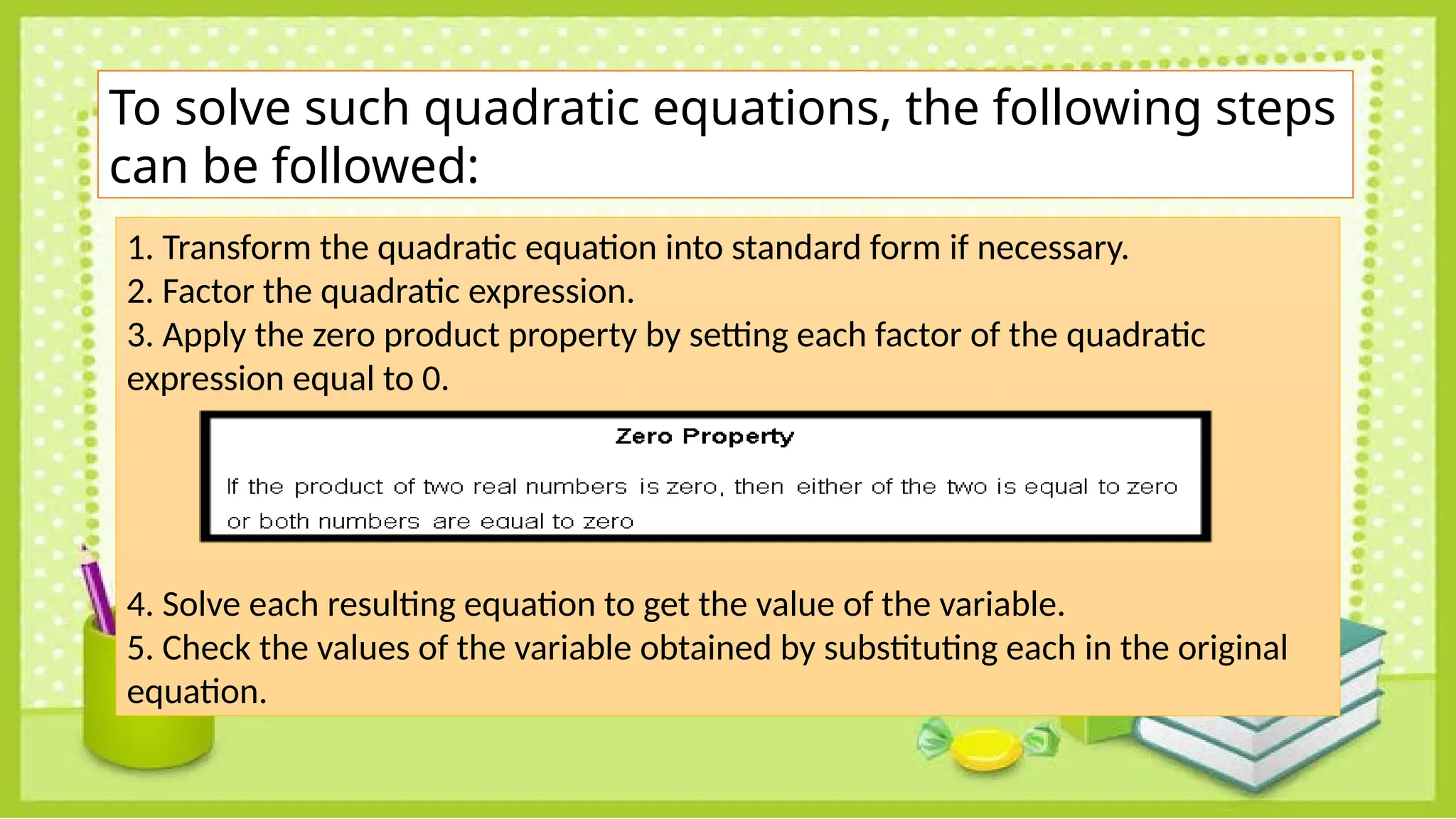 Solving Quadratic Equat by Factoring.pptx | Physics | Science