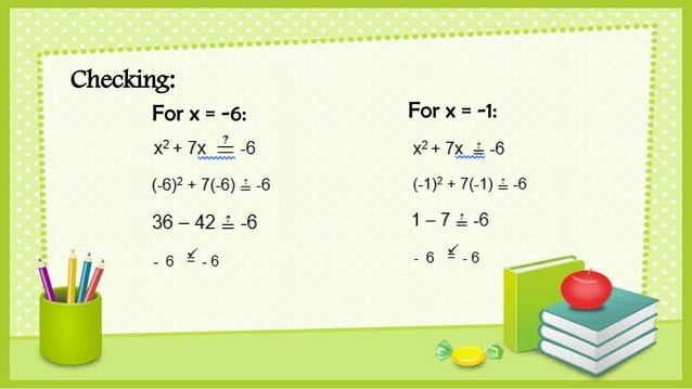Solving Quadratic Equat by Factoring.pptx | Physics | Science