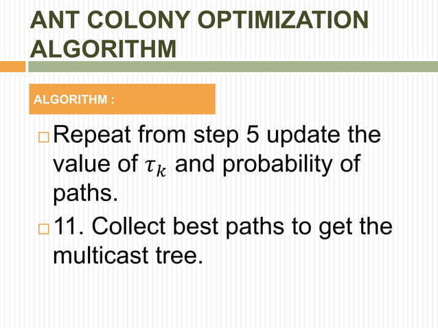 Solving Qos Multicast Routing Problem Using Aco Algorithm Ppt