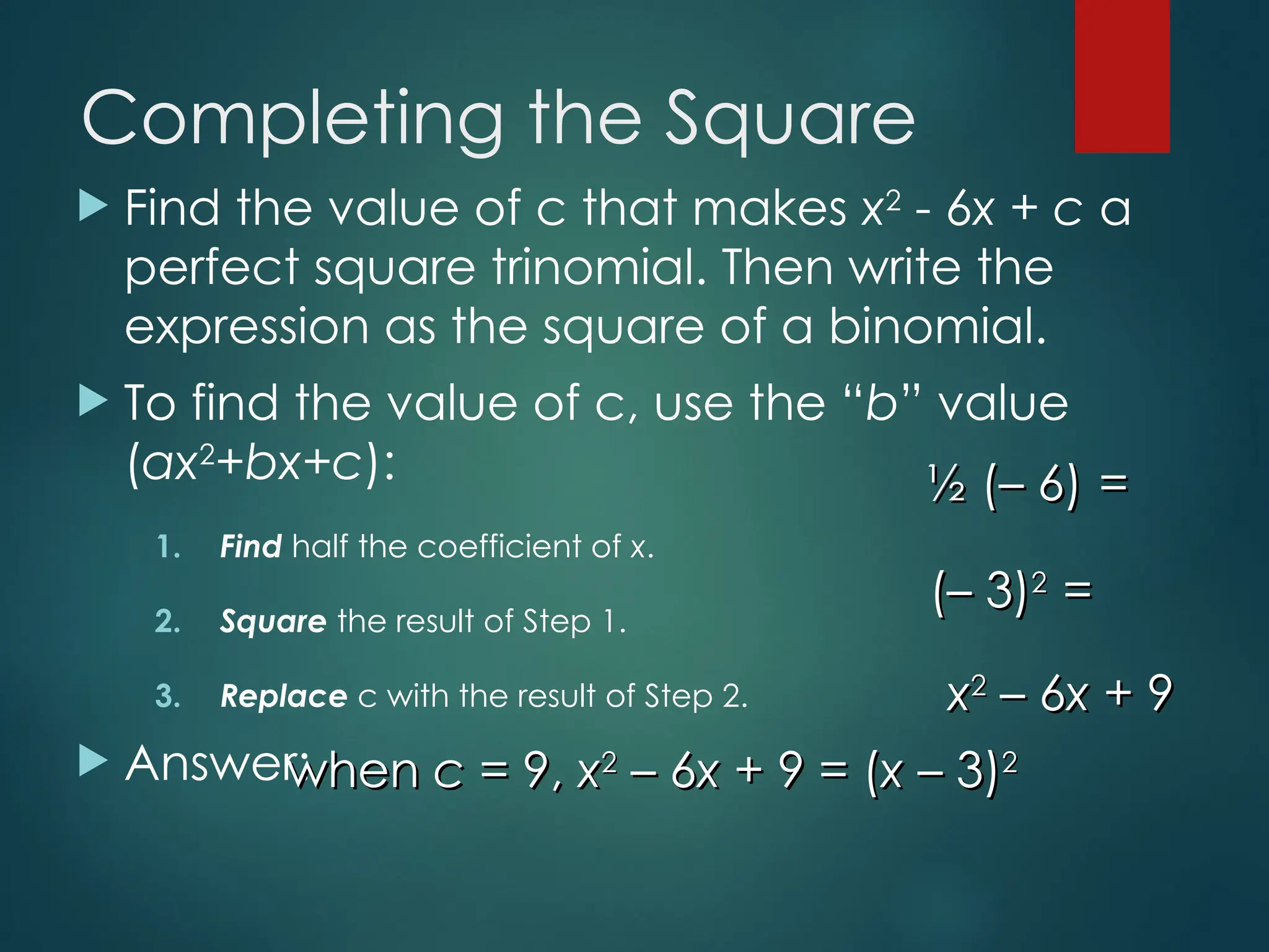 Quadratic Equation by Completing Sq.ppt