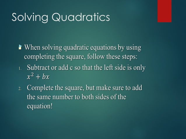 Quadratic Equation by Completing Sq.ppt
