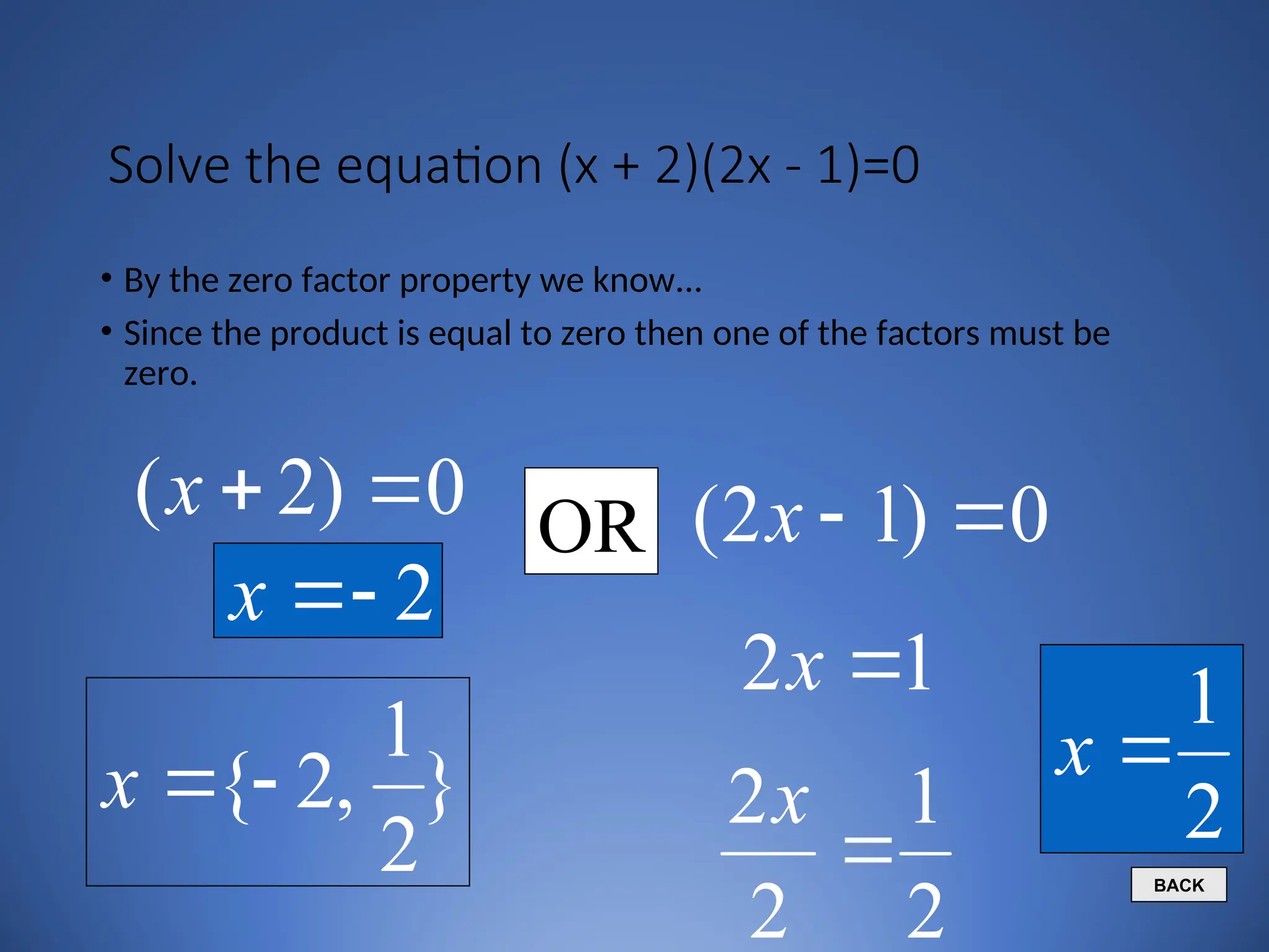 Solving Quadratic Equation By Factoring Ppt