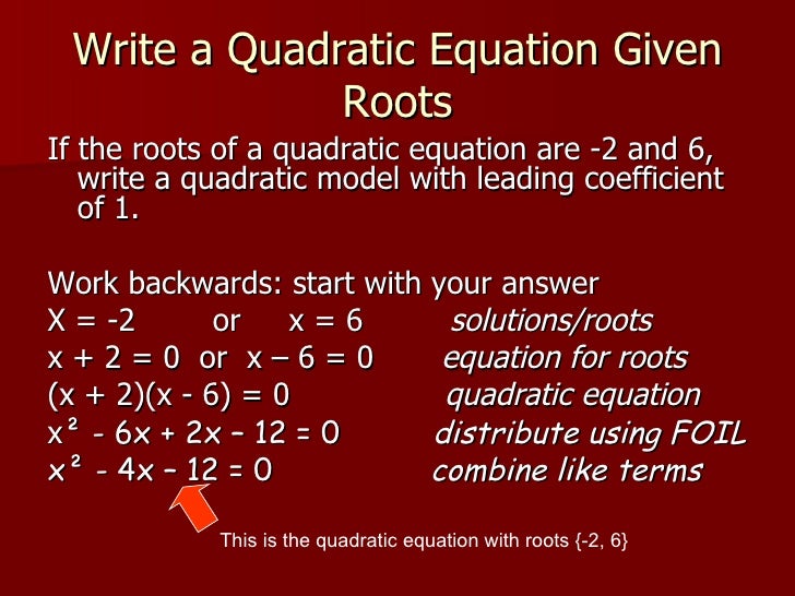 How To Write A Quadratic Equation With Given Roots Researchon web fc2 How To Write A Quadratic Equation With Given Roots Researchon web fc2