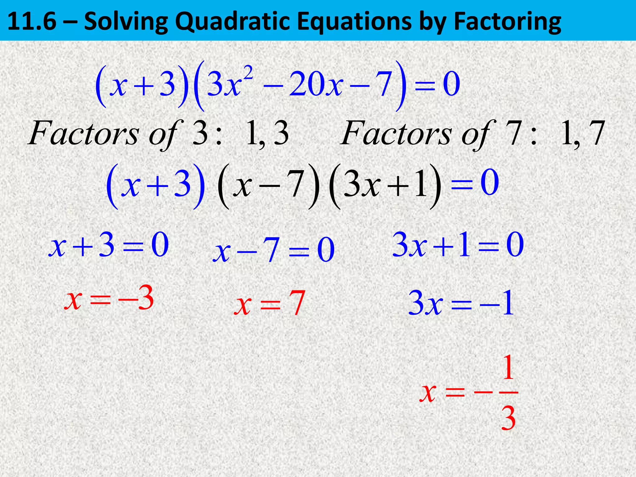 Solving quadratic equations | PPTX