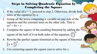 Solving Quadratic Equations | PDF