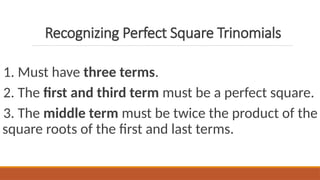 Solving Quadratic Equations by Factoring Perfect Square Trinomials.pptx