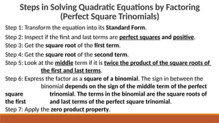 Solving Quadratic Equations by Factoring Perfect Square Trinomials.pptx