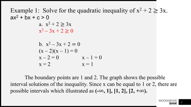 Solving quadratic inequalities | PPTX | Physics | Science