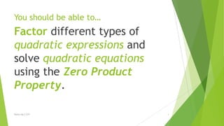 Solving quadratics | PPT