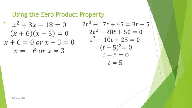 Solving quadratics | PPT
