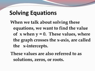 Solving quadratics by graphing | PPT