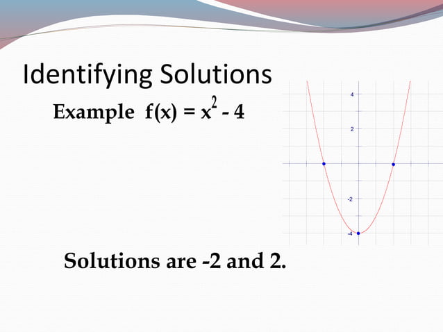 Solving quadratics by graphing | PPT