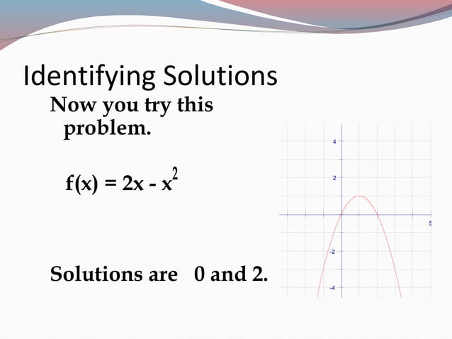 Solving quadratics by graphing | PPT