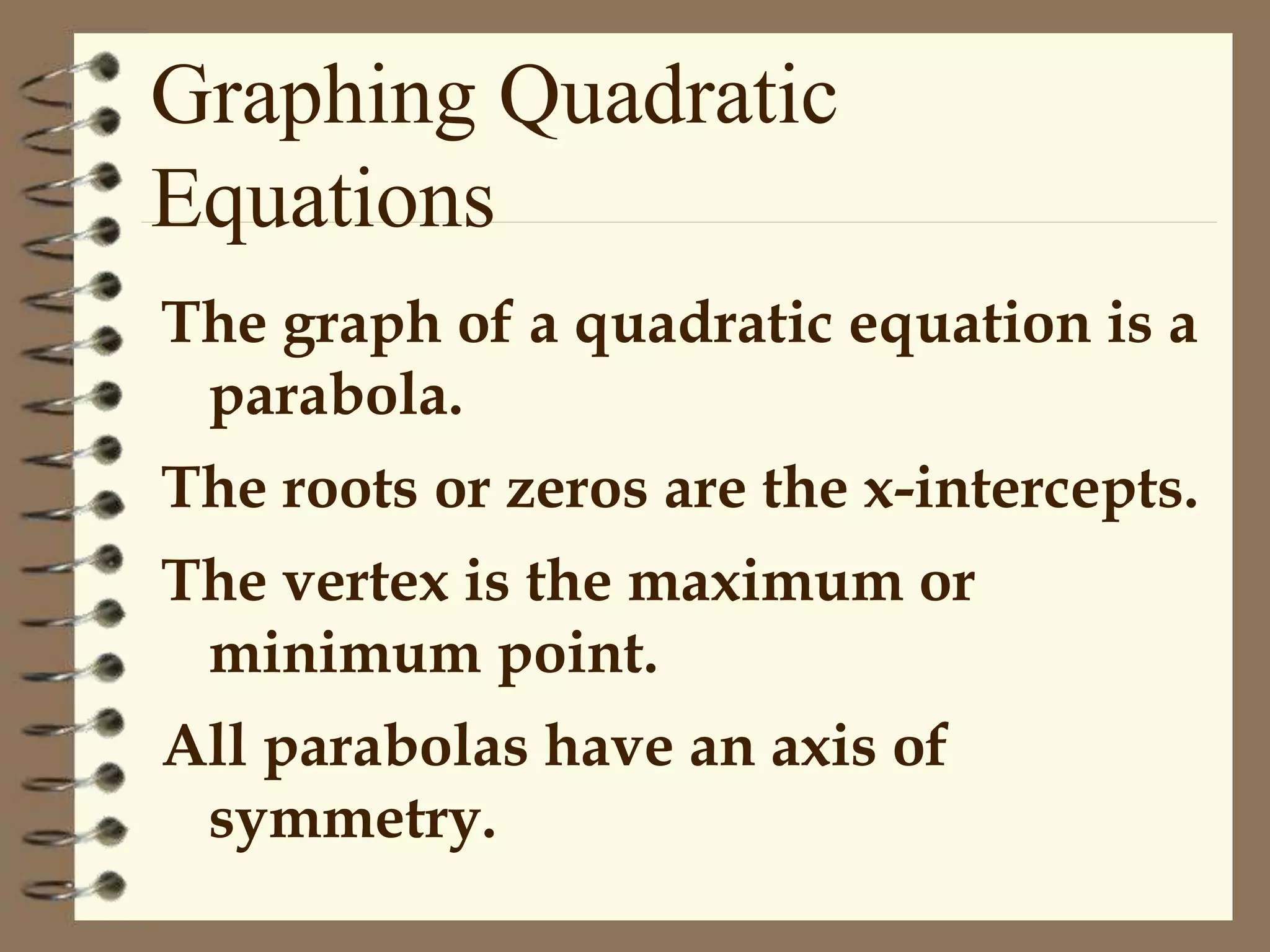Solving Quadratics by Graphing | PPT