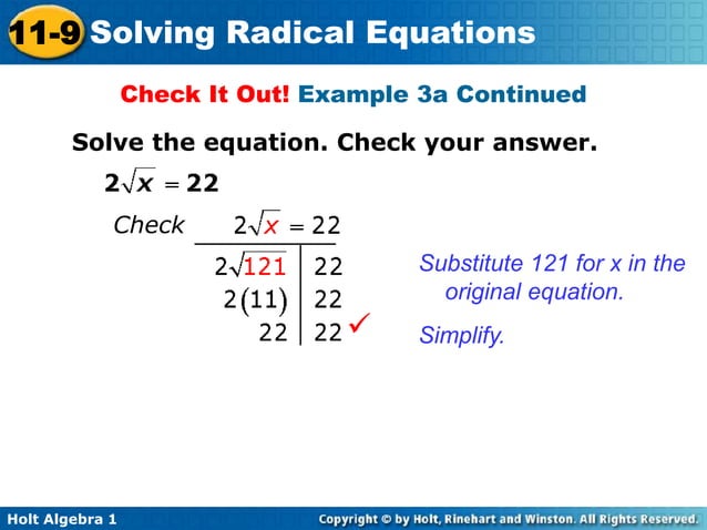 solving radical equations.ppt | Homework and Study | Education