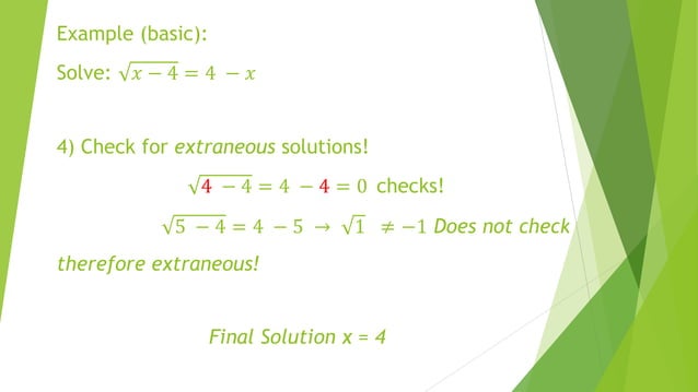 Solving Radical Equations: 2 Examples | PPTX
