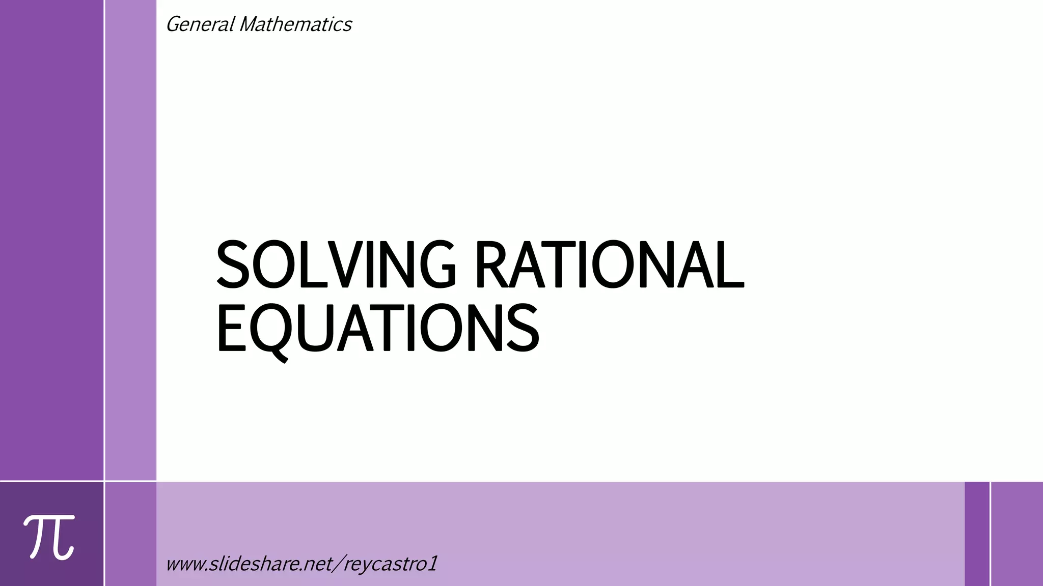 Solving rational equation | PPTX | Science