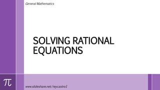 Solving rational equation | PPTX