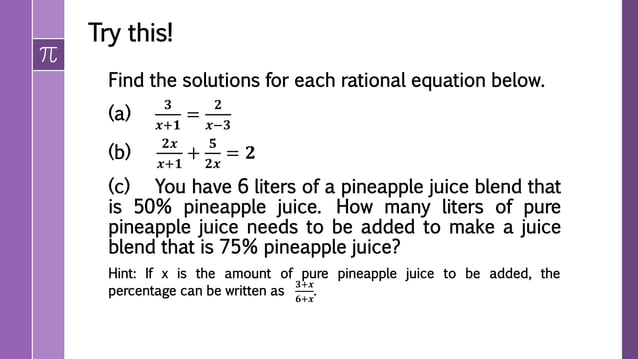 Solving rational equation | PPTX | Science
