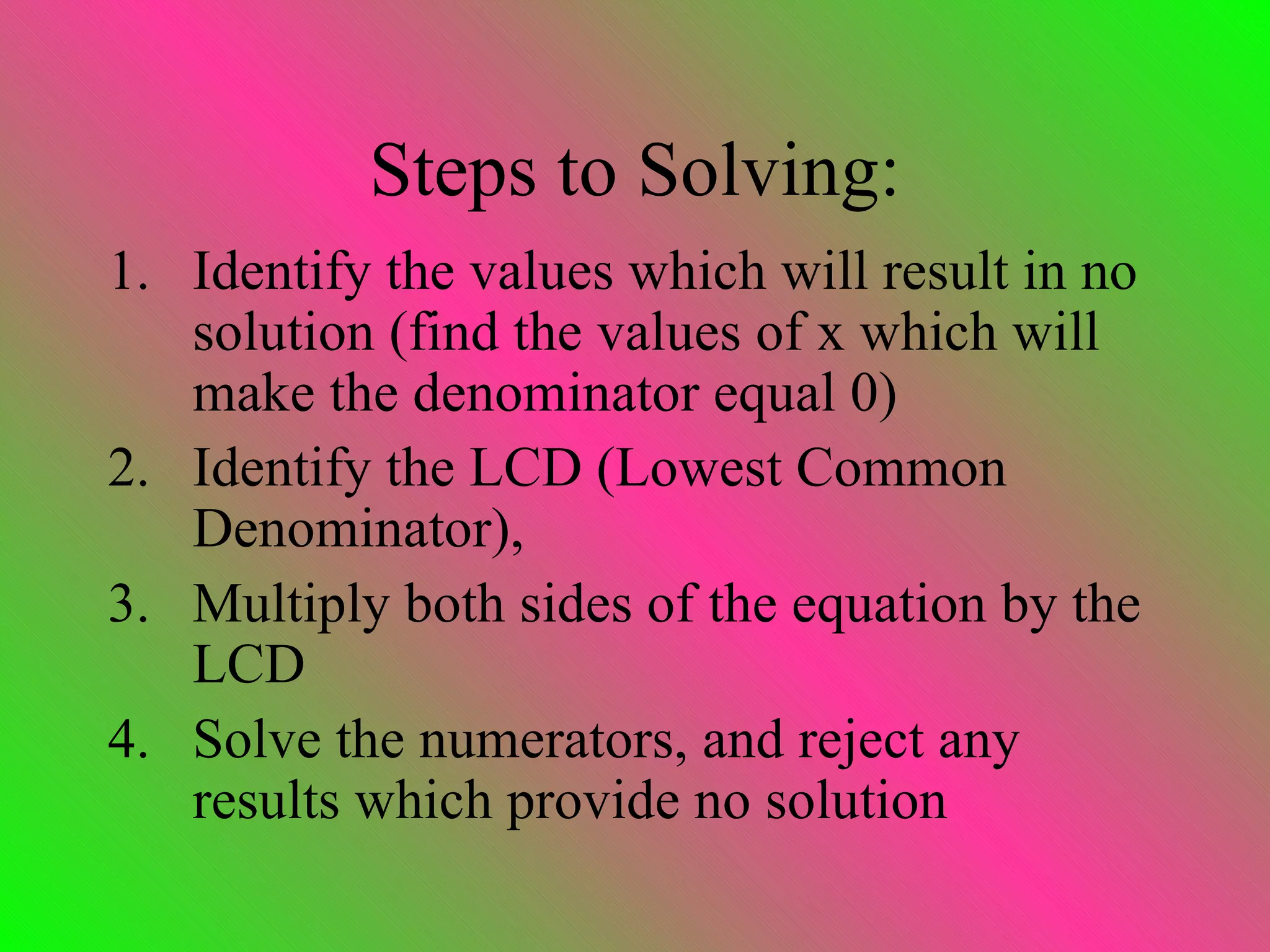 Solving Rational Equations | PPT
