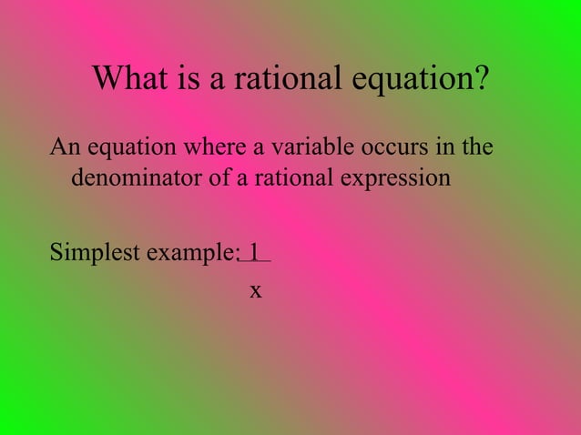 Solving Rational Equations | PPT