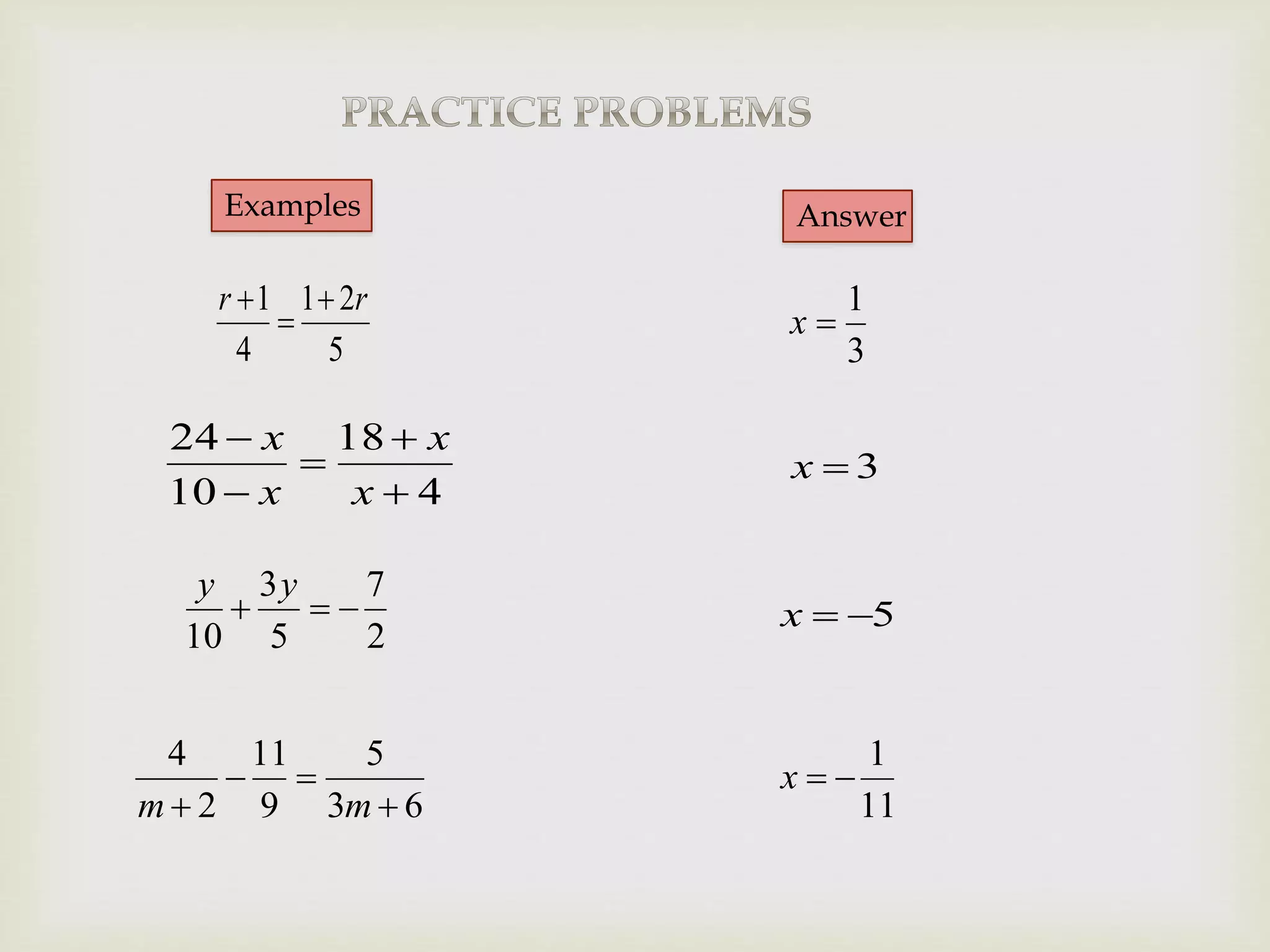 Solving rational equations | PPTX | Physics | Science