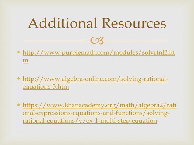 Solving rational equations | PPTX | Physics | Science
