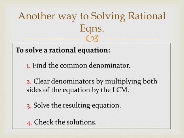 Solving rational equations | PPTX | Physics | Science