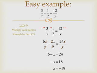 Solving rational equations | PPTX