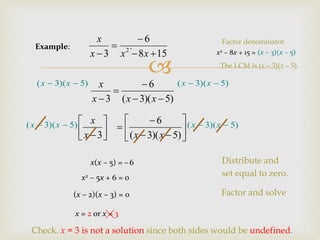 Solving rational equations | PPTX