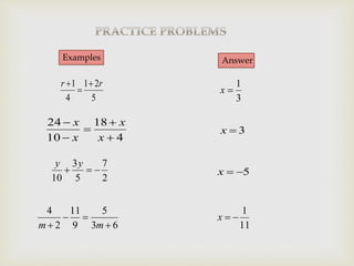 Rational Equations Solving For X