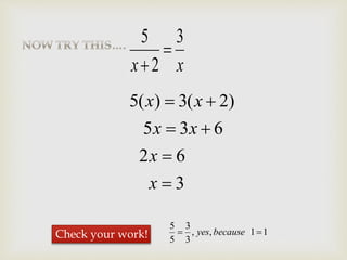 Rational Equations Solving For X