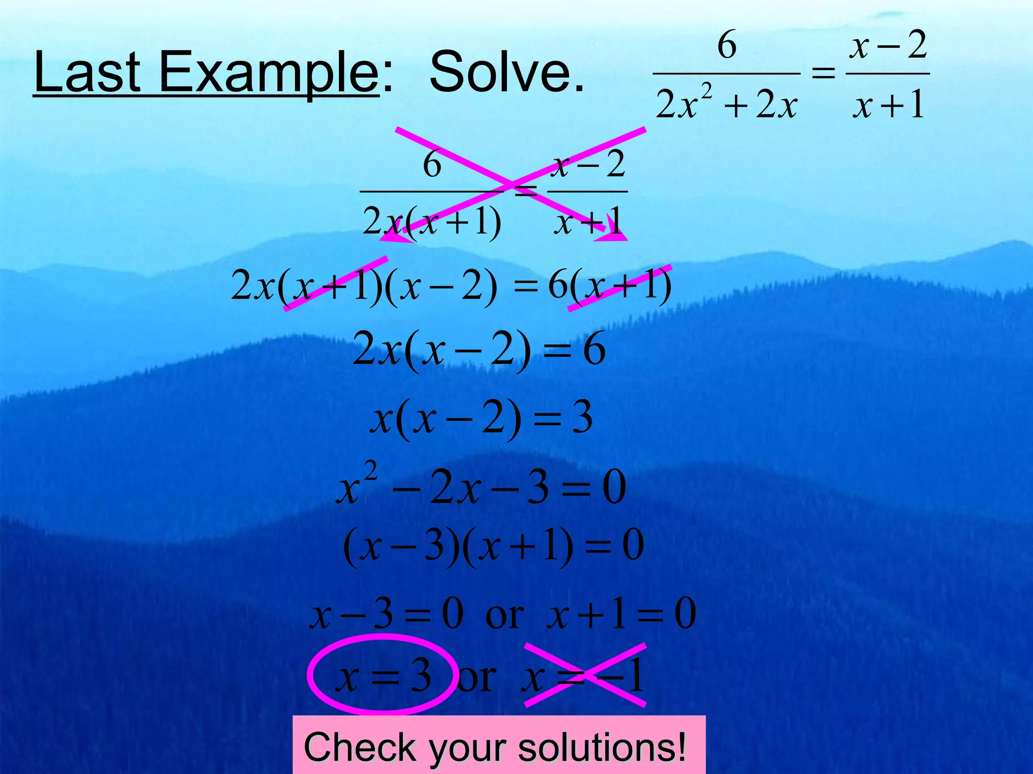Solving rational expressions | PPT