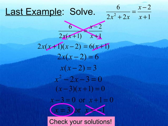 Solving rational expressions | PPT