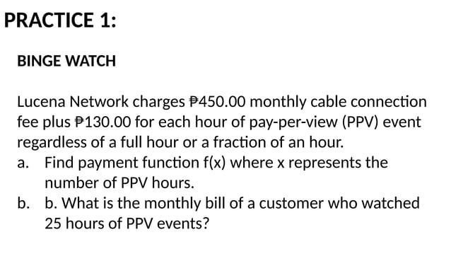 Solving Real-Life Problems Involving Functions.pptx | Business and Finance