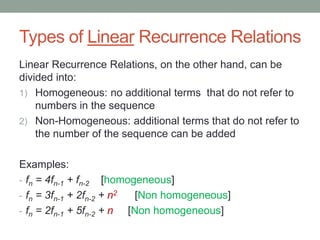 Solving linear homogeneous recurrence relations | PDF