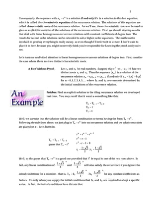 Solving recurrences | PDF | Programming Languages | Computing