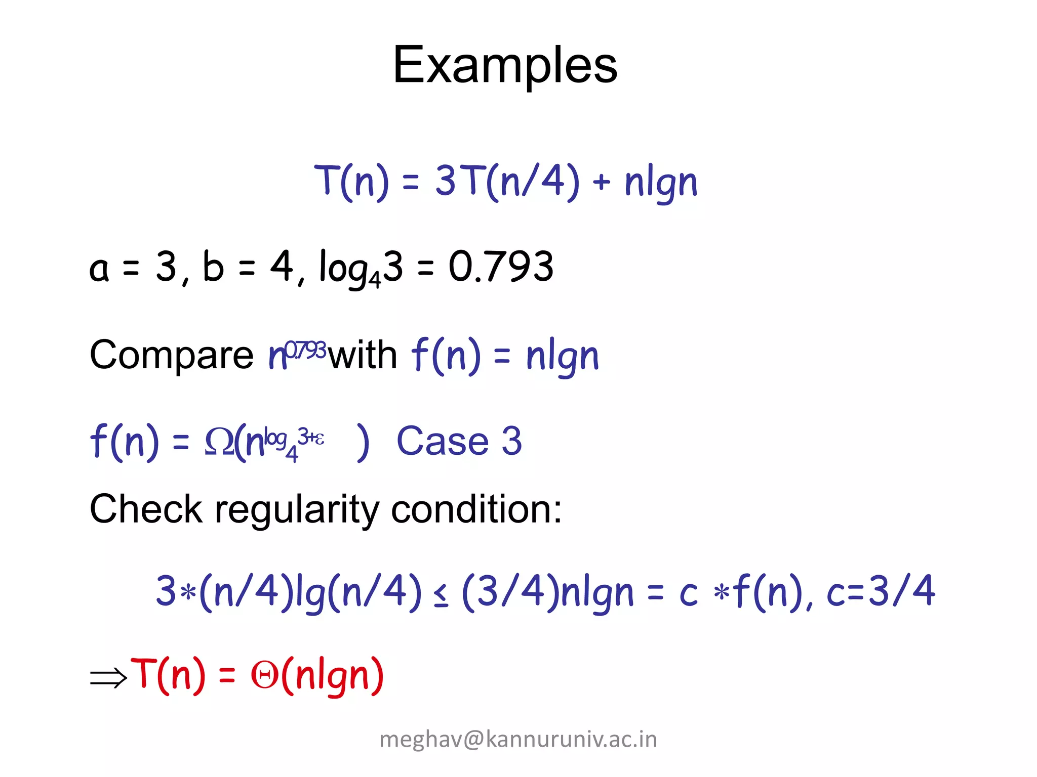 Solving recurrences | PPTX