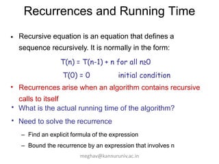 Solving recurrences | PPTX