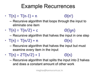 Solving recurrences | PPTX
