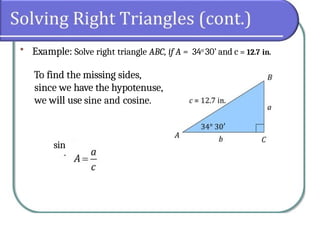 Solving Right Triangle Grade 9 Quarter 4.pptx