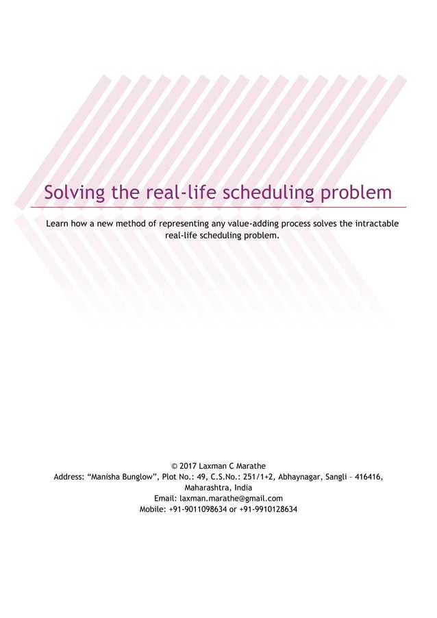 Solving the real life scheduling problem | PDF