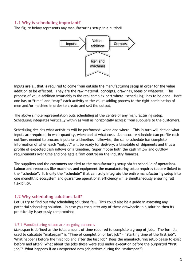Solving the real life scheduling problem | PDF