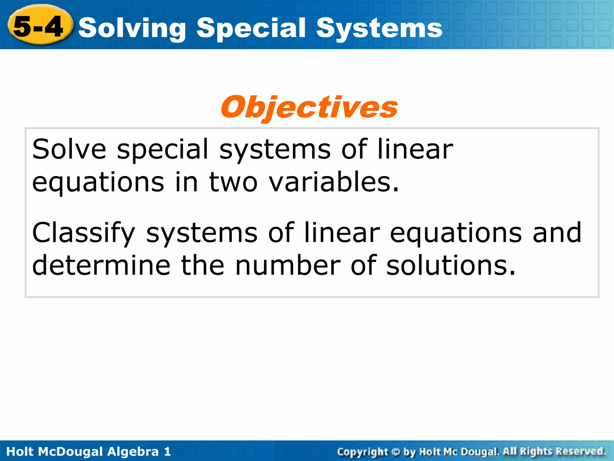 Solving special systems | PPT